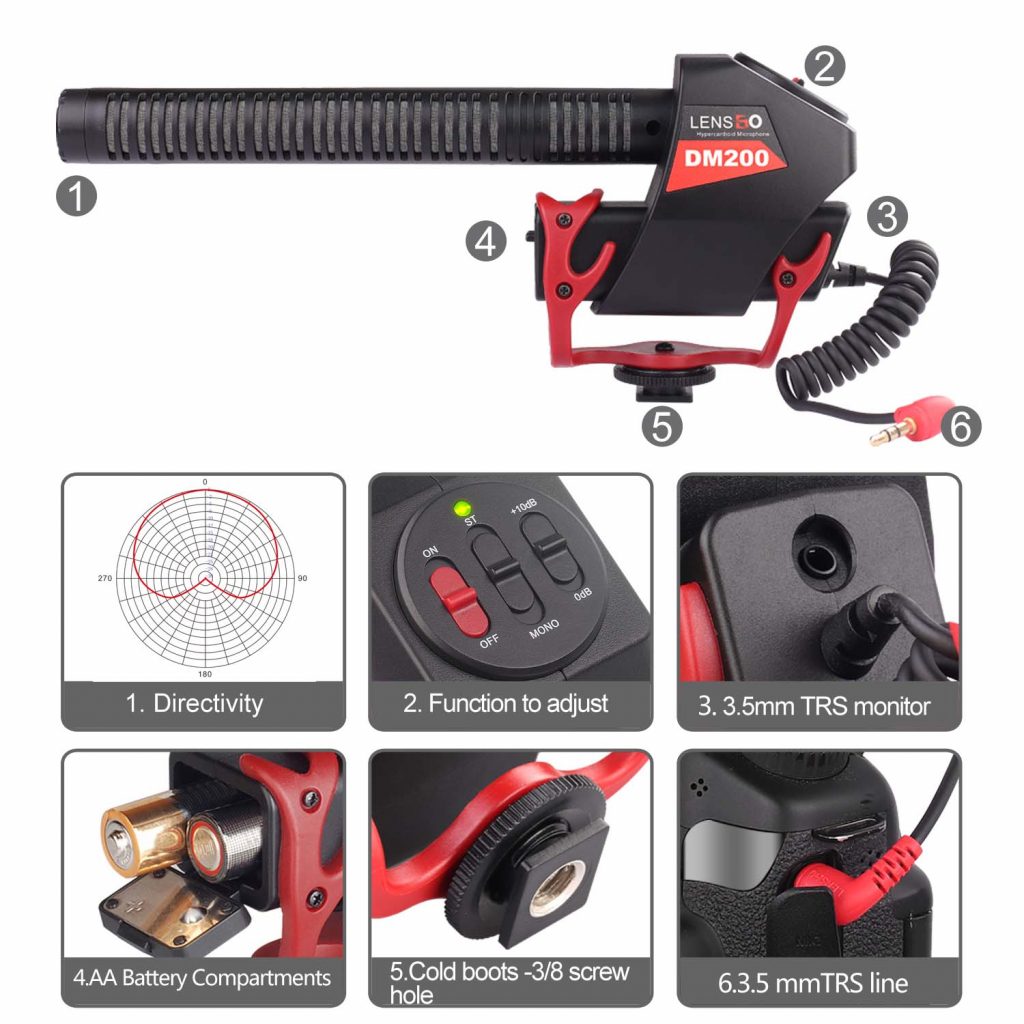 Lensgo DM200 Camera Shotgun Microphone - General Pro
