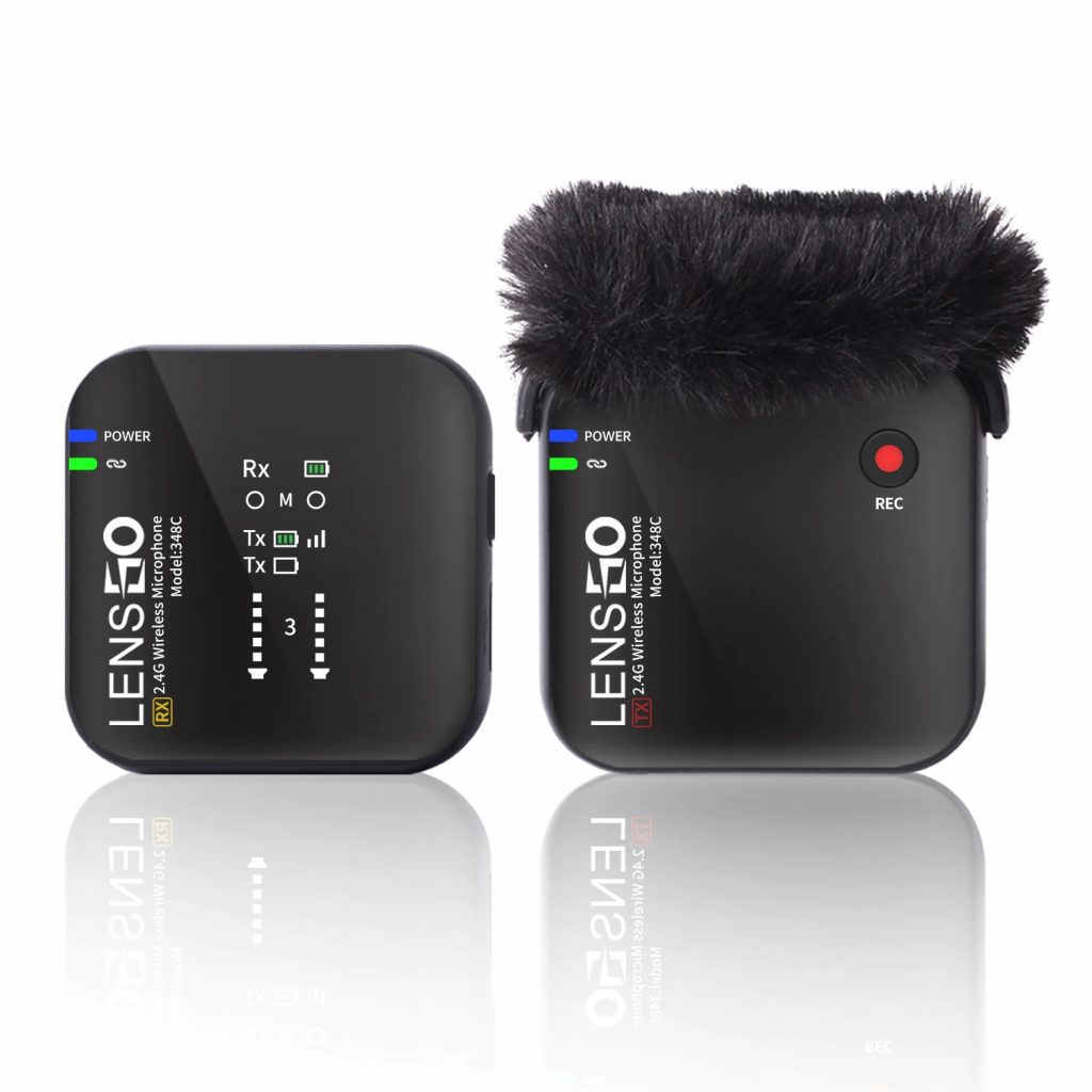 Lensgo 348C Microphone 2.4G Wireless Microphone System Lapel Mic 1V1 ...