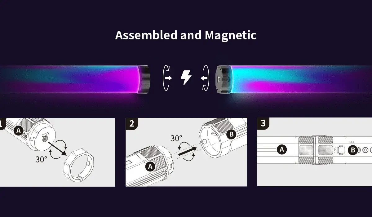 Ulanzi VL110 Magnetic RGB LED Tube Light - General Pro