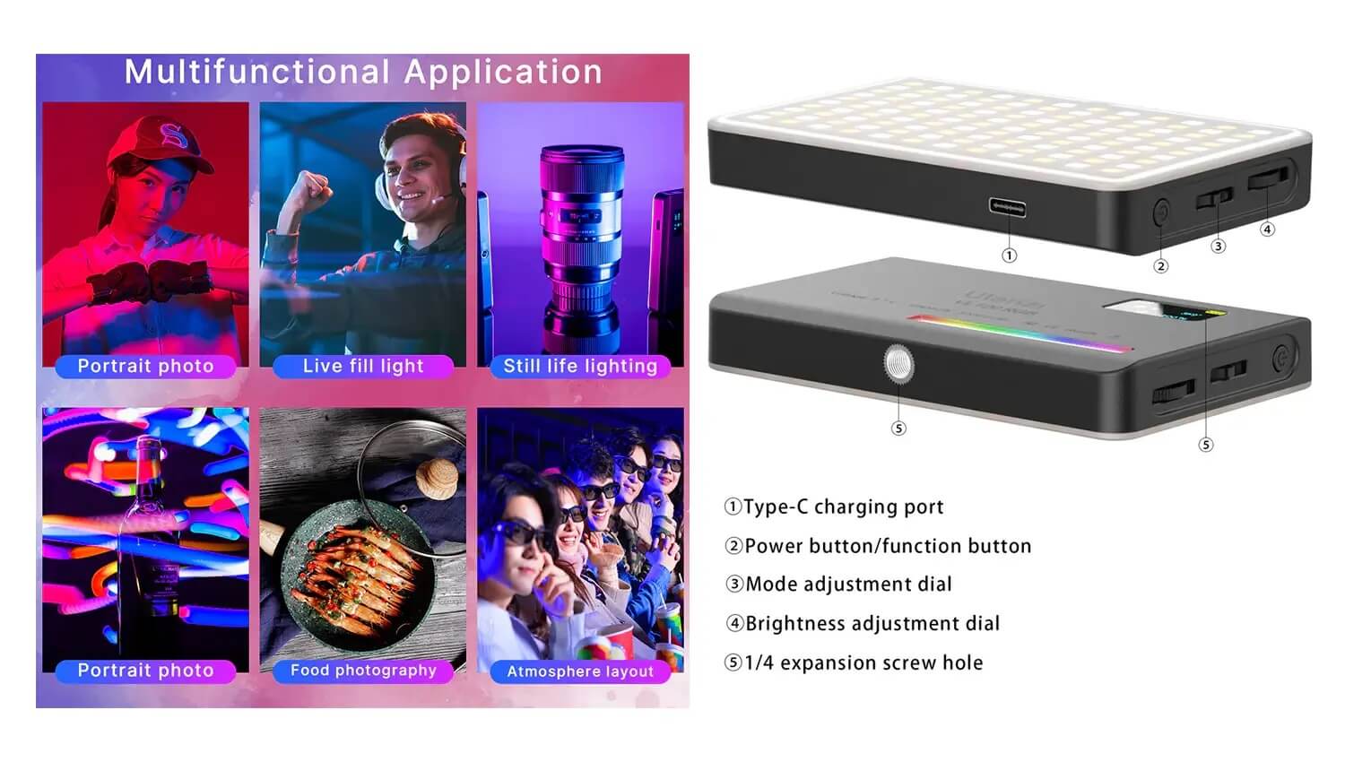 Ulanzi VL120 RGB LED Video Light - General Pro