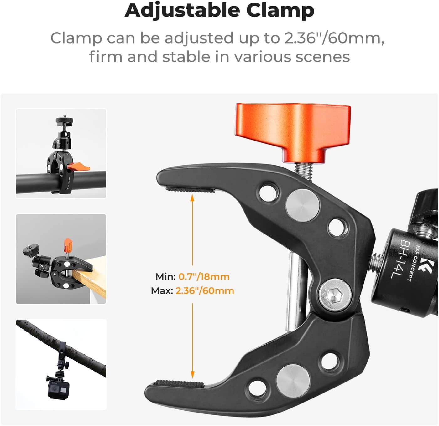 K&F Concept MS26 Super Clamp Camera Clamp with 360° Ball head (KF31.097 ...