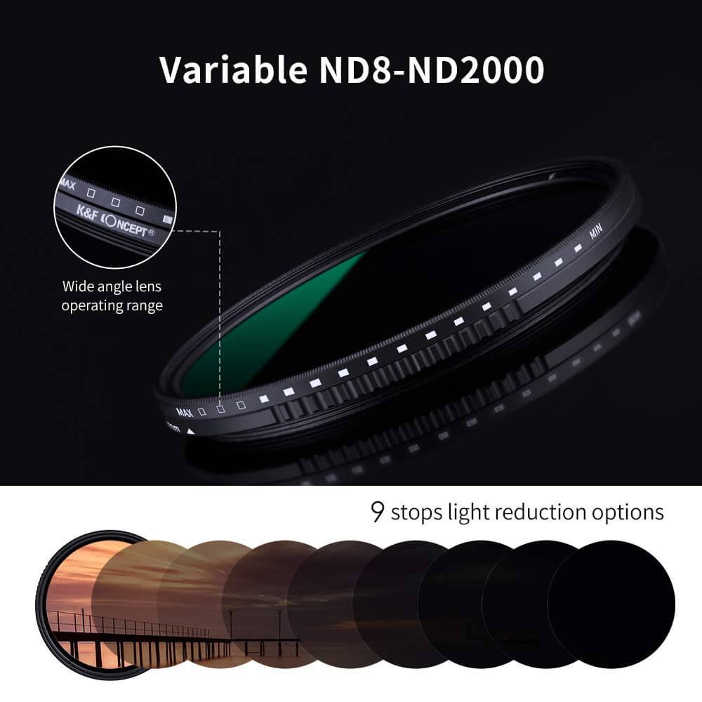 K&F Concept 67MM ND8-ND2000 Variable ND Filter (3-11 Stop) – A-Series ...