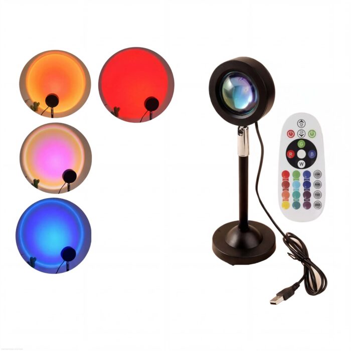 FC-16C2 Sunset Lamp Projector 360° Rotation – Multi-Color LED USB Night ...